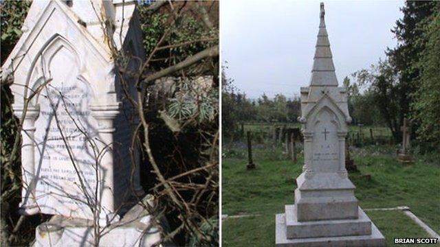 Florence Nightingale West Wellow tomb repairs after storm - BBC News
