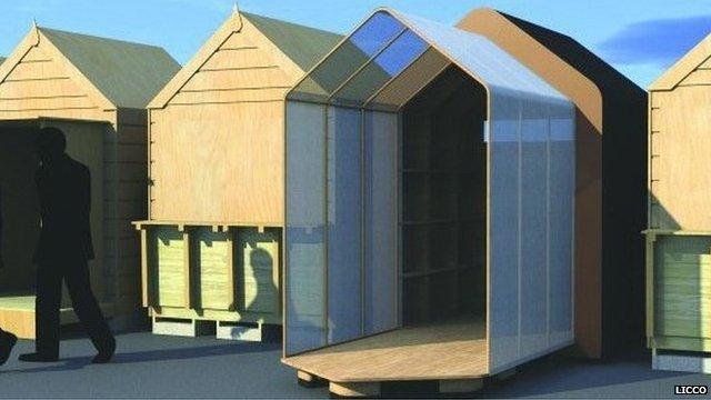 New beach hut design for storm-hit Studland - BBC News