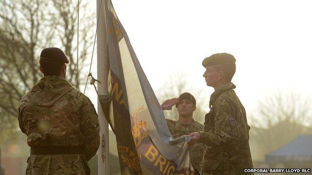 Flag raising at Telford barracks marks new Army brigade - BBC News