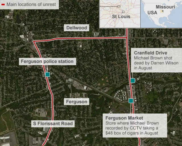 As it happened: Violence after Ferguson jury ruling - BBC News