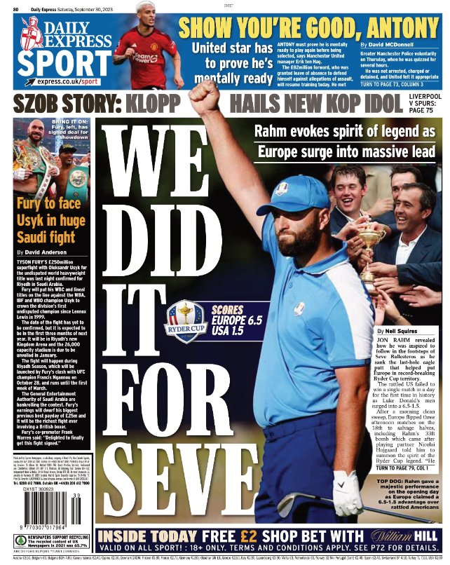 Saturday back pages - BBC Sport