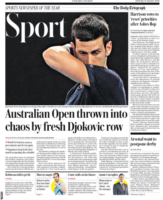 Saturday's back pages - BBC Sport