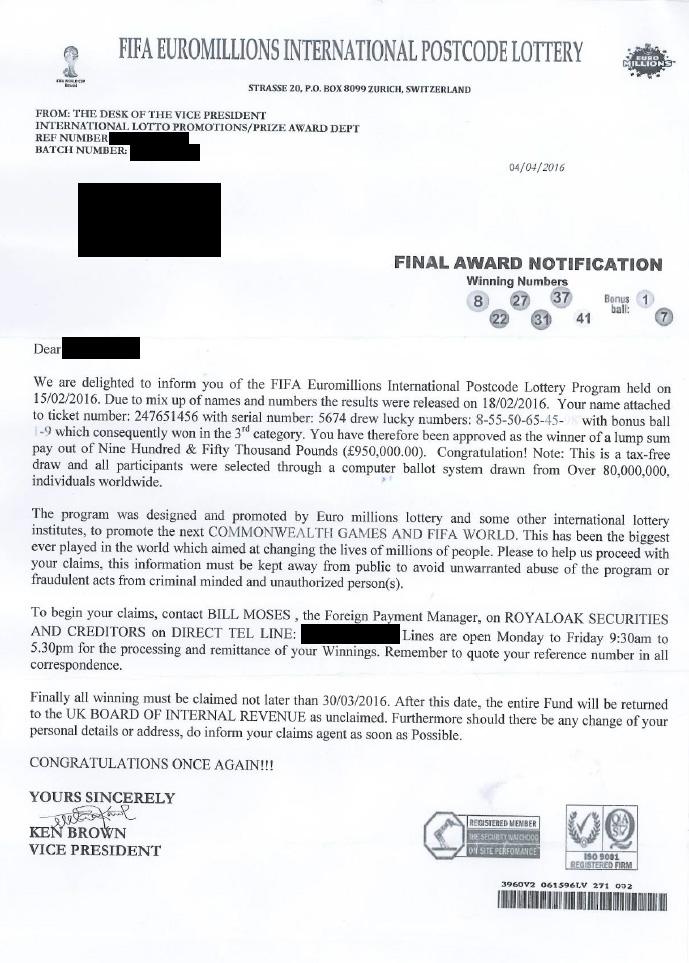 Police issue warning about a fake FIFA lottery scam - BBC News