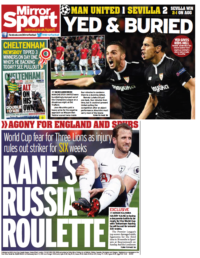 Wednesday's back pages - BBC Sport