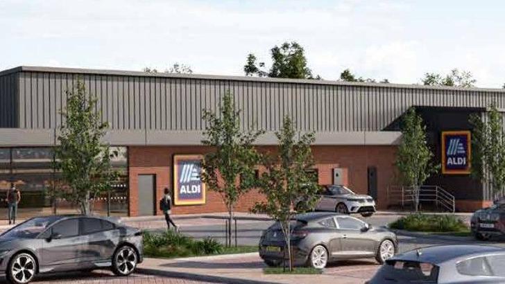 Rugby building to be demolished for new Aldi store - BBC News