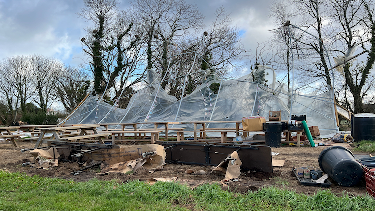 Jersey community funded growing tunnel destroyed in storm - BBC News