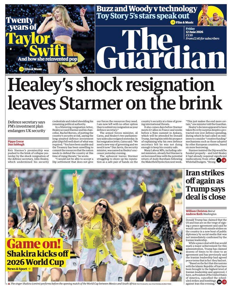 Newspaper headlines: 'Healey torpedoes Starmer' and 'Game on!' - BBC News