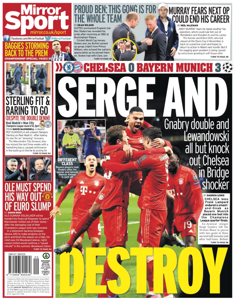 Wednesday's back pages - BBC Sport