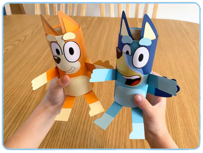 How to make Bluey and Bingo toys from paper tubes. - CBeebies