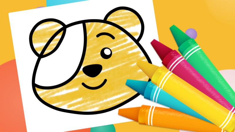 Children in Need Pudsey bear colouring sheet - CBeebies