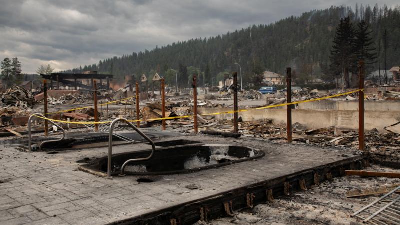 Jasper fire: Images show destruction from wildfire in Canada - BBC News