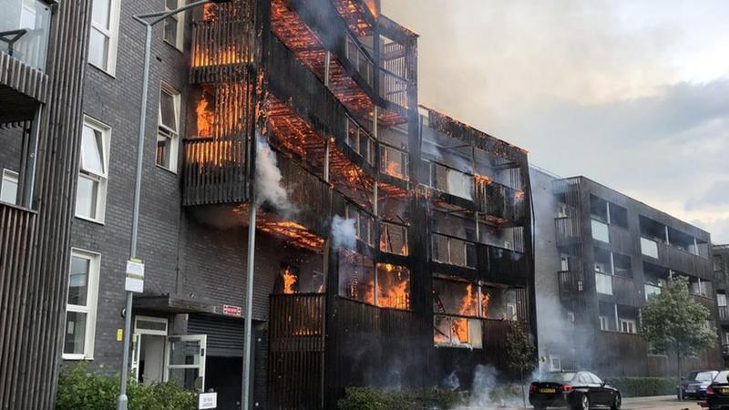Barking fire: Blaze destroys 20 flats in east London - BBC News