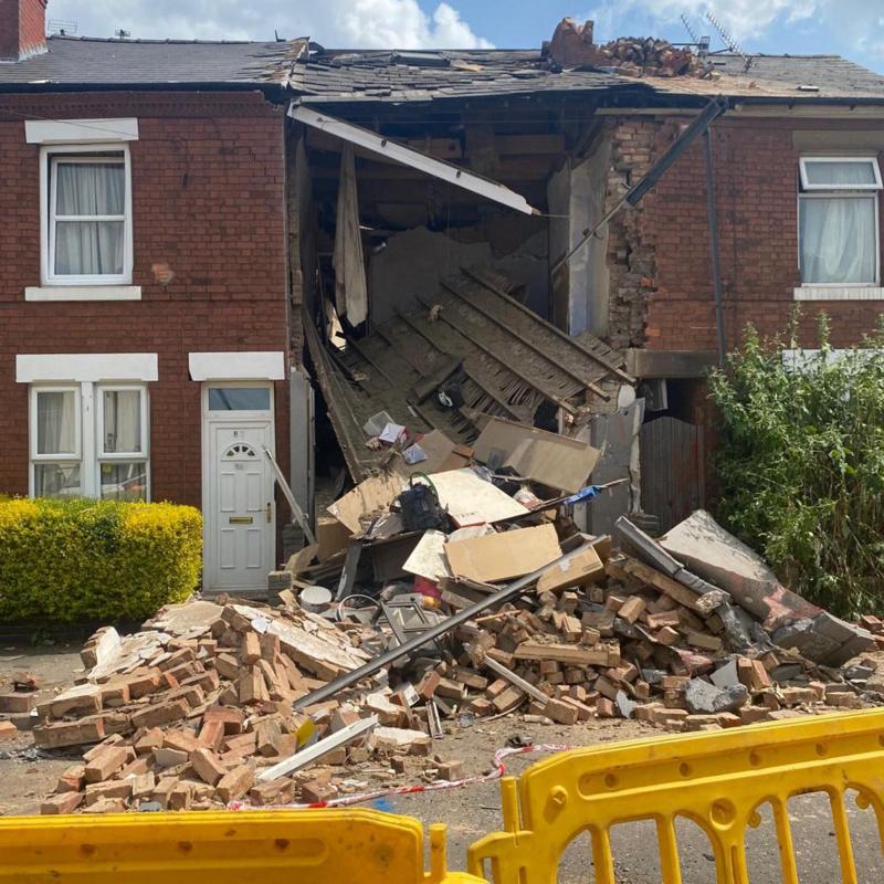 Derby street to be closed 'for some time' after explosion - BBC News