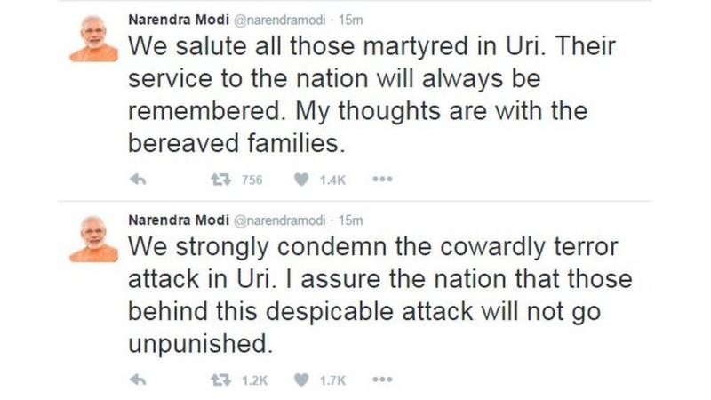 Militants attack Indian army base in Kashmir 'killing 17' - BBC News