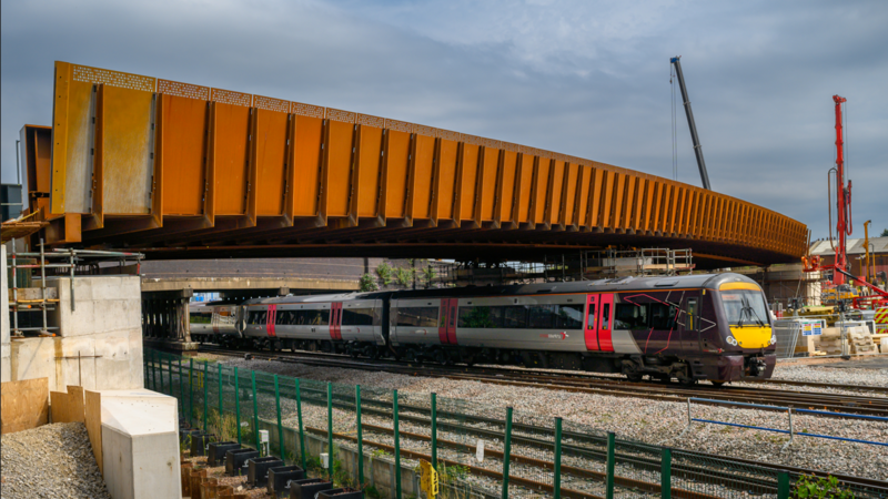 Huge HS2 bridged wheeled into place in Saltley - BBC News