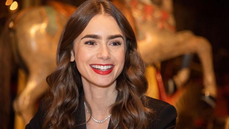 Emily in Paris star Lily Collins welcomes first child - BBC News