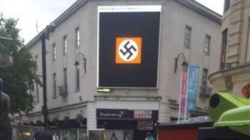 Cardiff billboard offensive images display after hack - BBC News