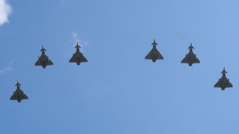 King Charles coronation: RAF aircraft rehearse flypast - BBC News