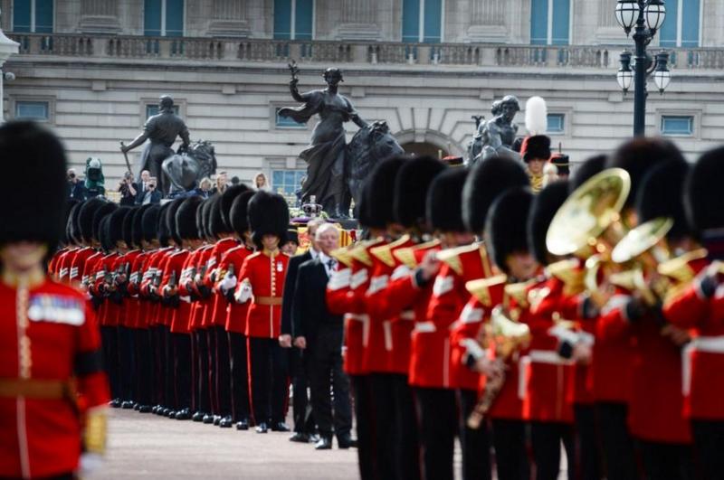 Royals follow Queen's coffin on sombre journey - in pictures - BBC News