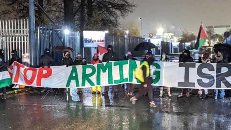 Gaza protesters block BAE Systems aerospace factory in Lancashire - BBC ...