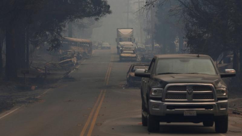 Paradise: Before and after the town's wildfire destruction - BBC News
