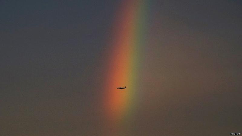 The wonder of a rainbow in Beijing - BBC News