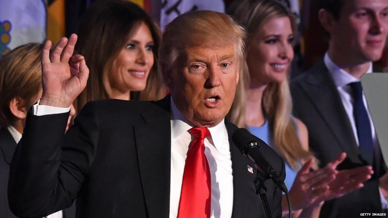 Trump v Obama: How their victory speeches compare - BBC News