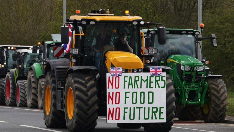 Tractors gather at Parliament in farmer go-slow protest - BBC News
