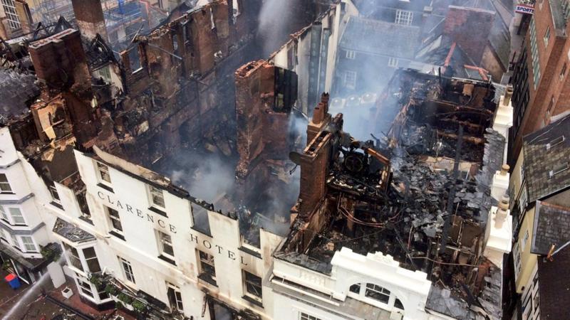 Exeter Clarence Hotel fire: Bob Dylan artwork destroyed - BBC News