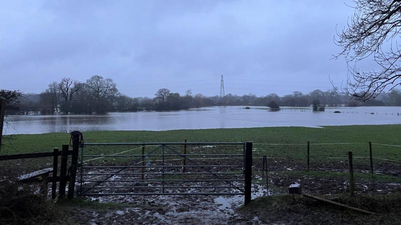 Crematorium and travel affected by Surrey flooding - BBC News
