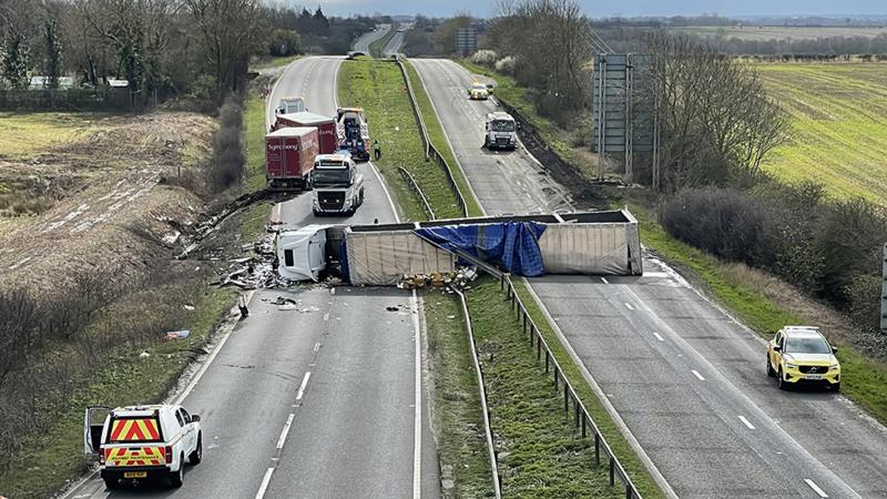 A1 crash captured by BBC crew filming road safety report - BBC News