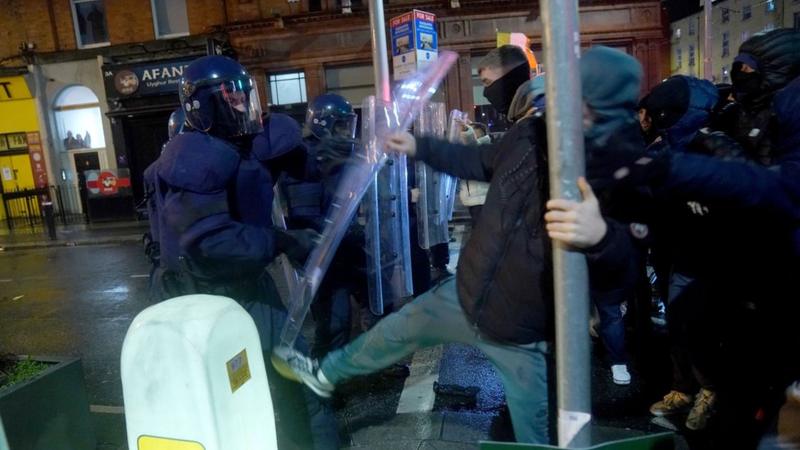 Dublin riot sees clashes with police after five hurt in stabbings - BBC ...