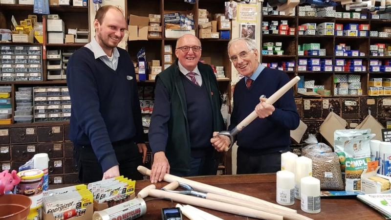 Two Ronnies 'Four Candles' sketch recreated in 280-year-old shop - BBC News