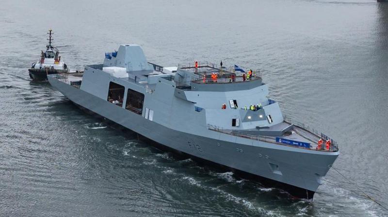 Pioneering Royal Navy frigate takes to the water - BBC News