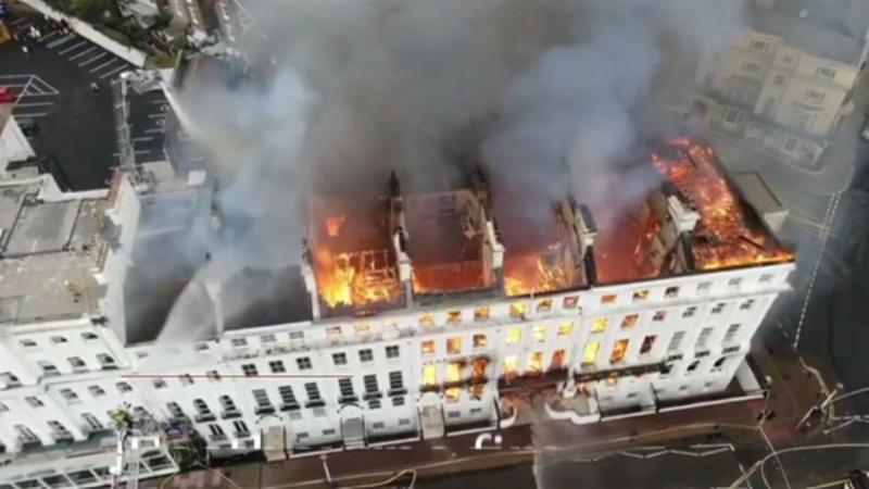 Claremont Hotel fire: Fears over stability of building - BBC News