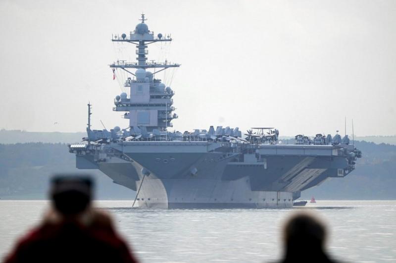 USS Gerald R Ford: World’s biggest warship arrives off Portsmouth - BBC ...