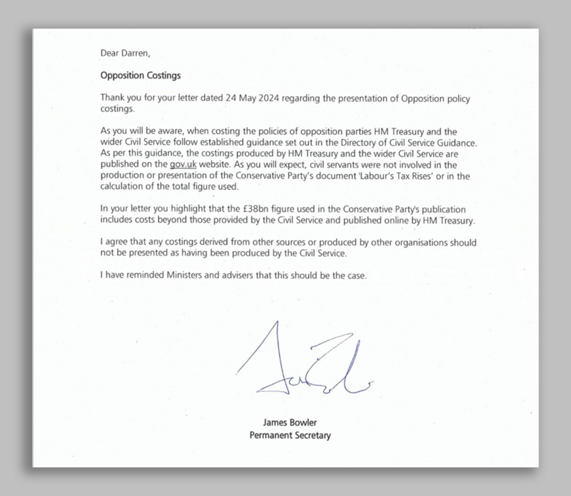 General election 2024: Treasury Letter in full - BBC News