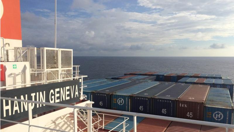 How Hanjin's collapse left a British artist stranded at sea - BBC News