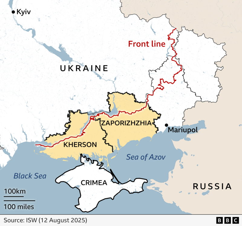Mapping Ukraine's frontlines and ceasefire scenarios - BBC News