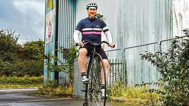 Penny farthing cyclist from Oxfordshire preparing for charity ride ...