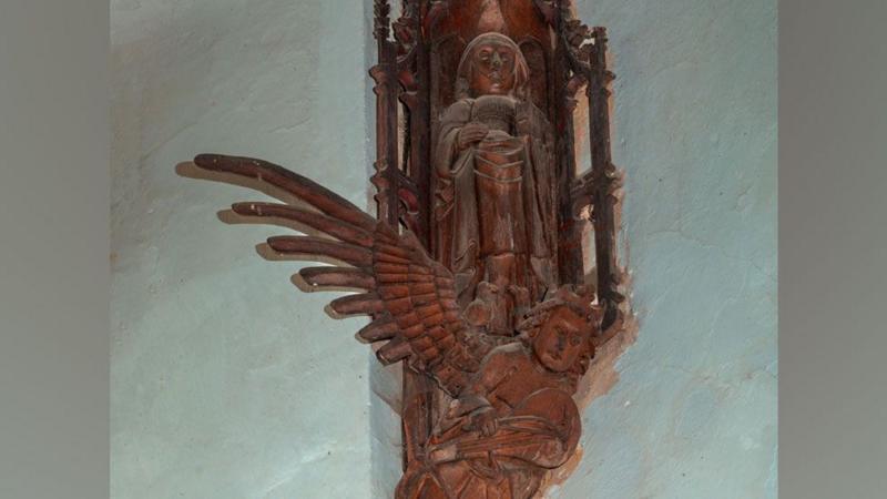 The Tudor origins of March church's angelic ceiling - BBC News