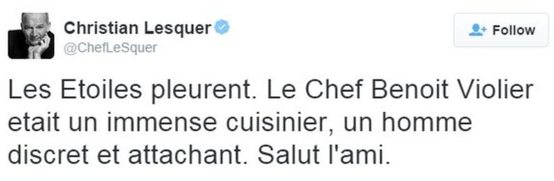 Benoit Violier: Tributes pour in for 'world's best chef' - BBC News
