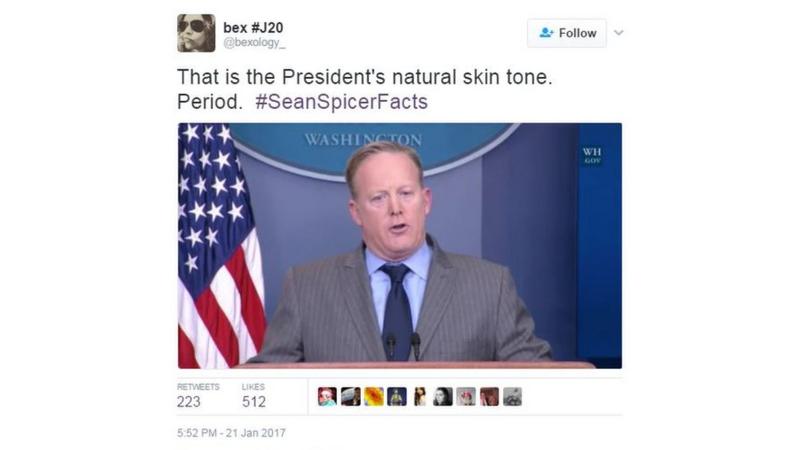 The best Sean Spicer memes and 'facts' - BBC News