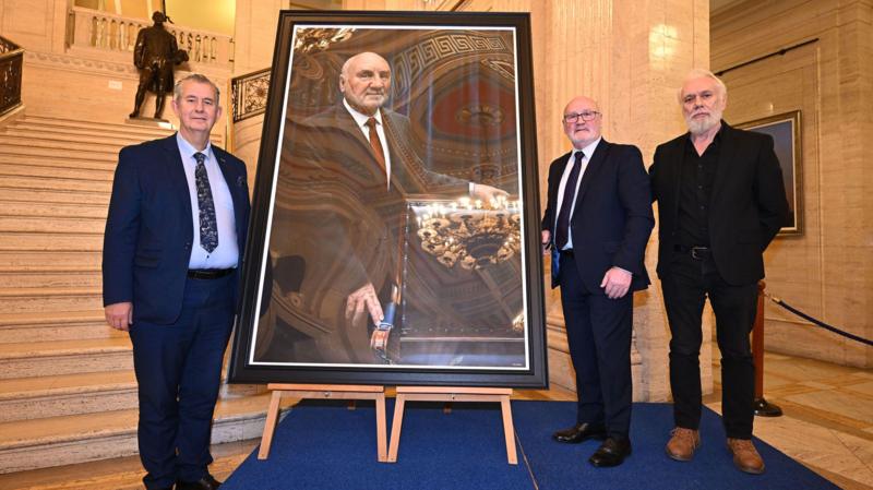 Alex Maskey portrait unveiled in Stormont - BBC News