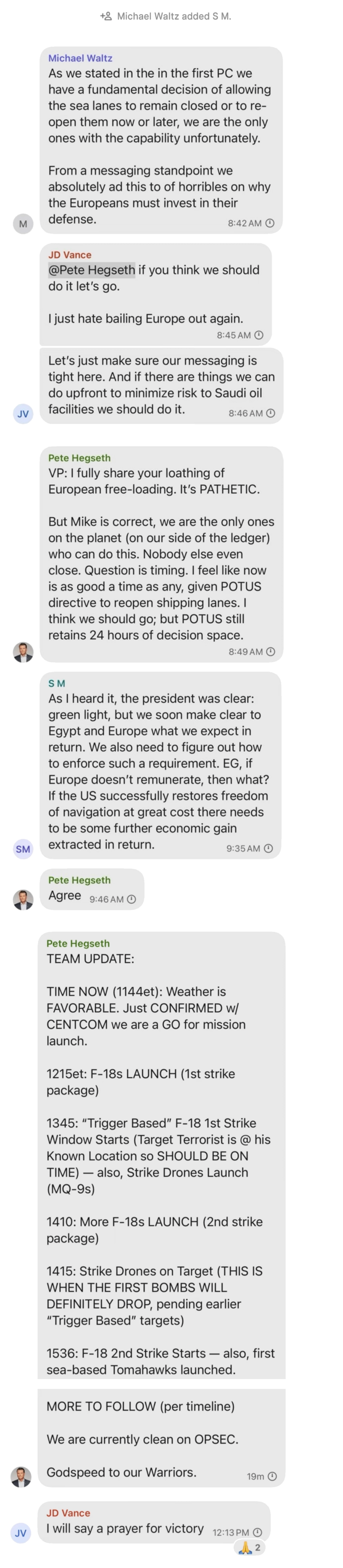 Read messages Trump officials exchanged on leaked Signal thread - BBC News