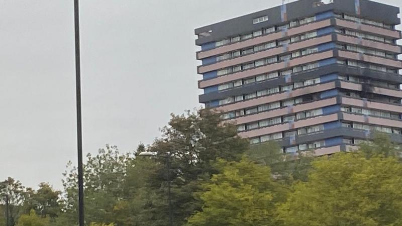 Crews tackle severe 11th floor flat fire in Coventry - BBC News