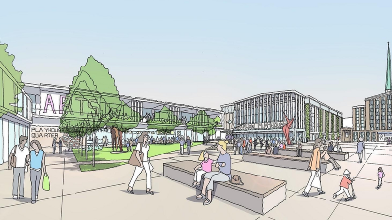 Harlow town centre £34m revamp project starts - BBC News
