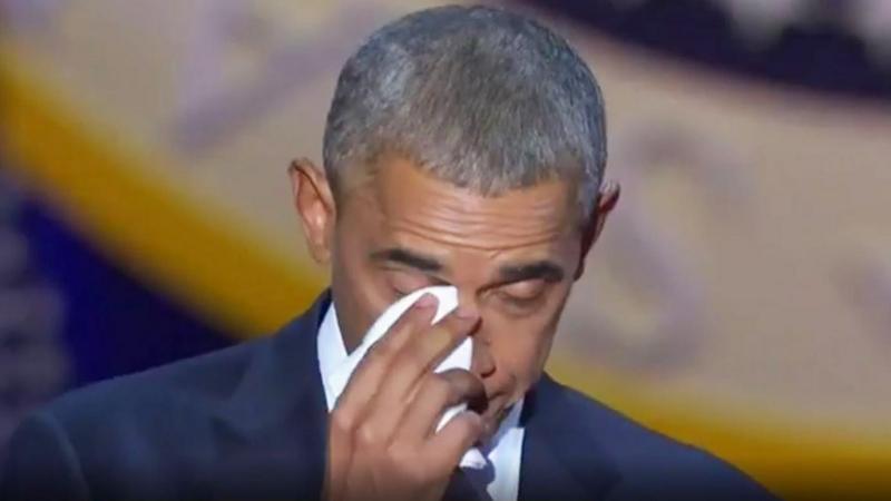 Seven times Barack Obama cried during an emotional eight years - BBC News