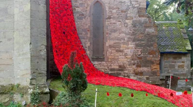 Wellesbourne cascade of Remembrance poppies returns for second year ...