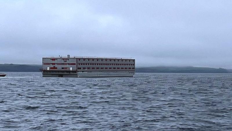 Bibby Stockholm: Departure of asylum seeker barge welcomed - BBC News